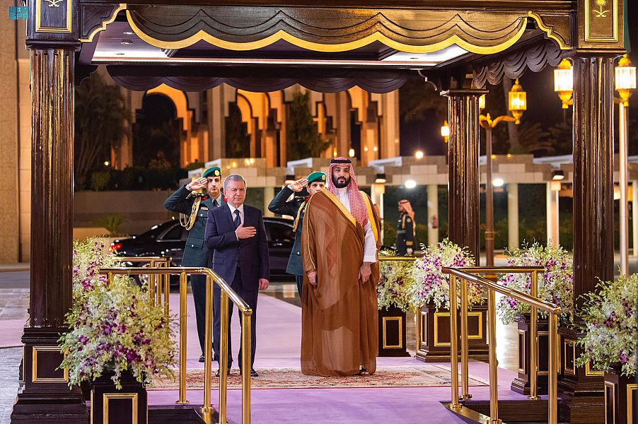 HRH Crown Prince Receives President of Uzbekistan