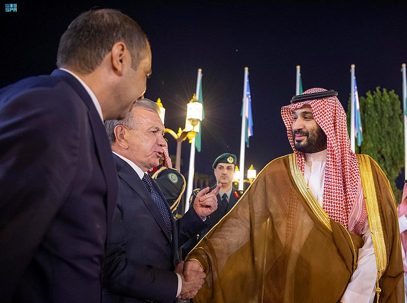 HRH Crown Prince Receives President of Uzbekistan