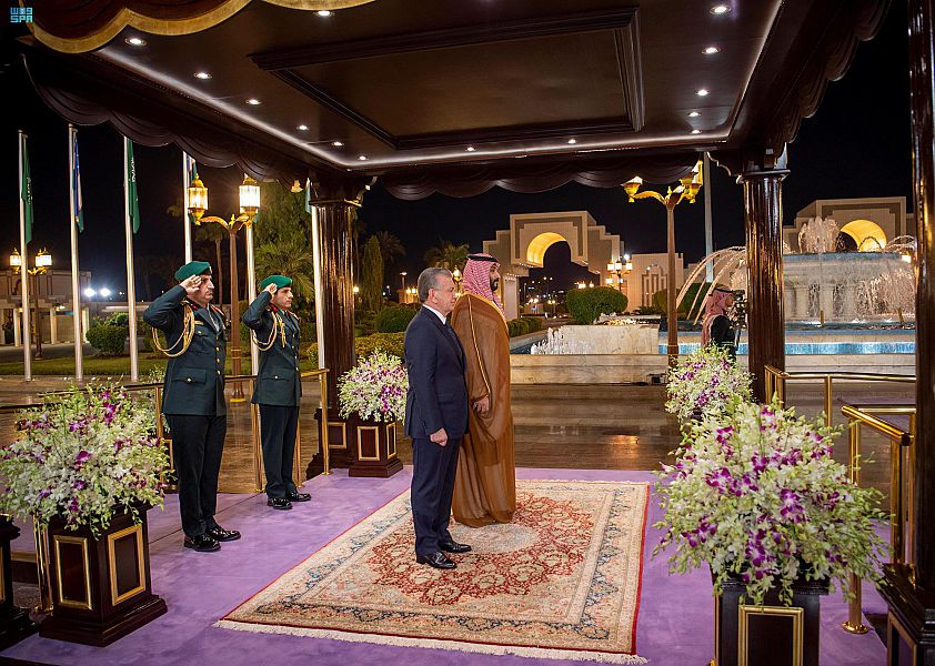 HRH Crown Prince Receives President of Uzbekistan