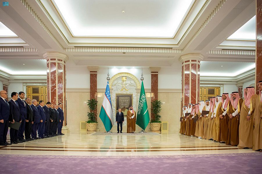 HRH Crown Prince Receives President of Uzbekistan