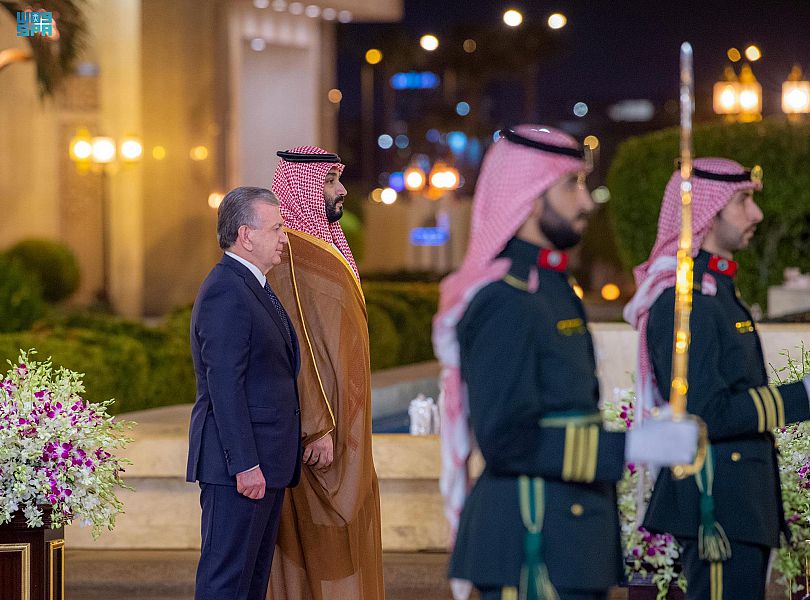 HRH Crown Prince Receives President of Uzbekistan