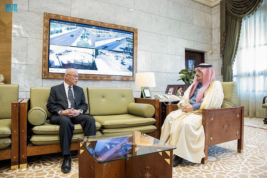 Riyadh Governor Receives Japan's Ambassador to Saudi Arabia