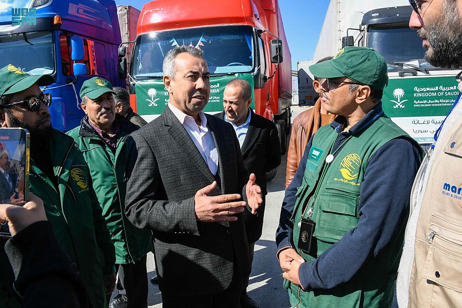 10-Truck Saudi Aid Convoy Provided by KSRelief Reaches Syria
