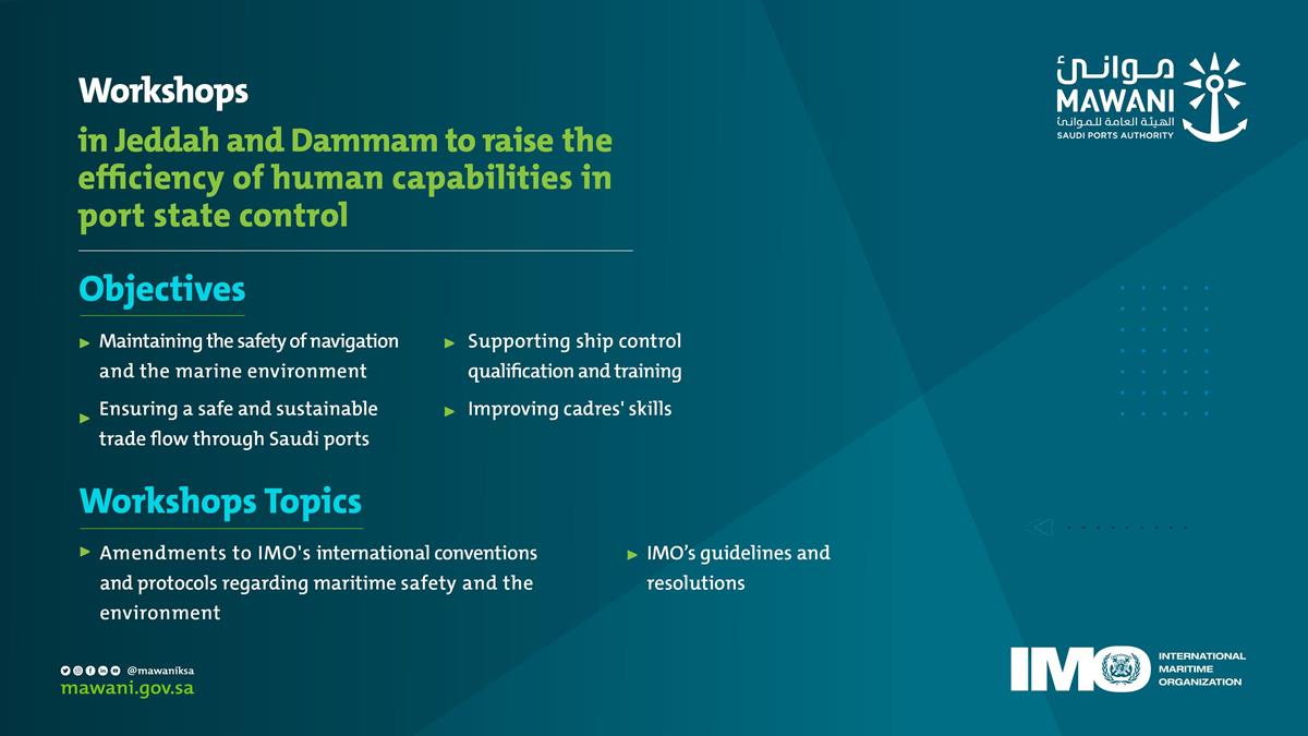 Mawani, IMO Hold Workshops in Jeddah, Dammam