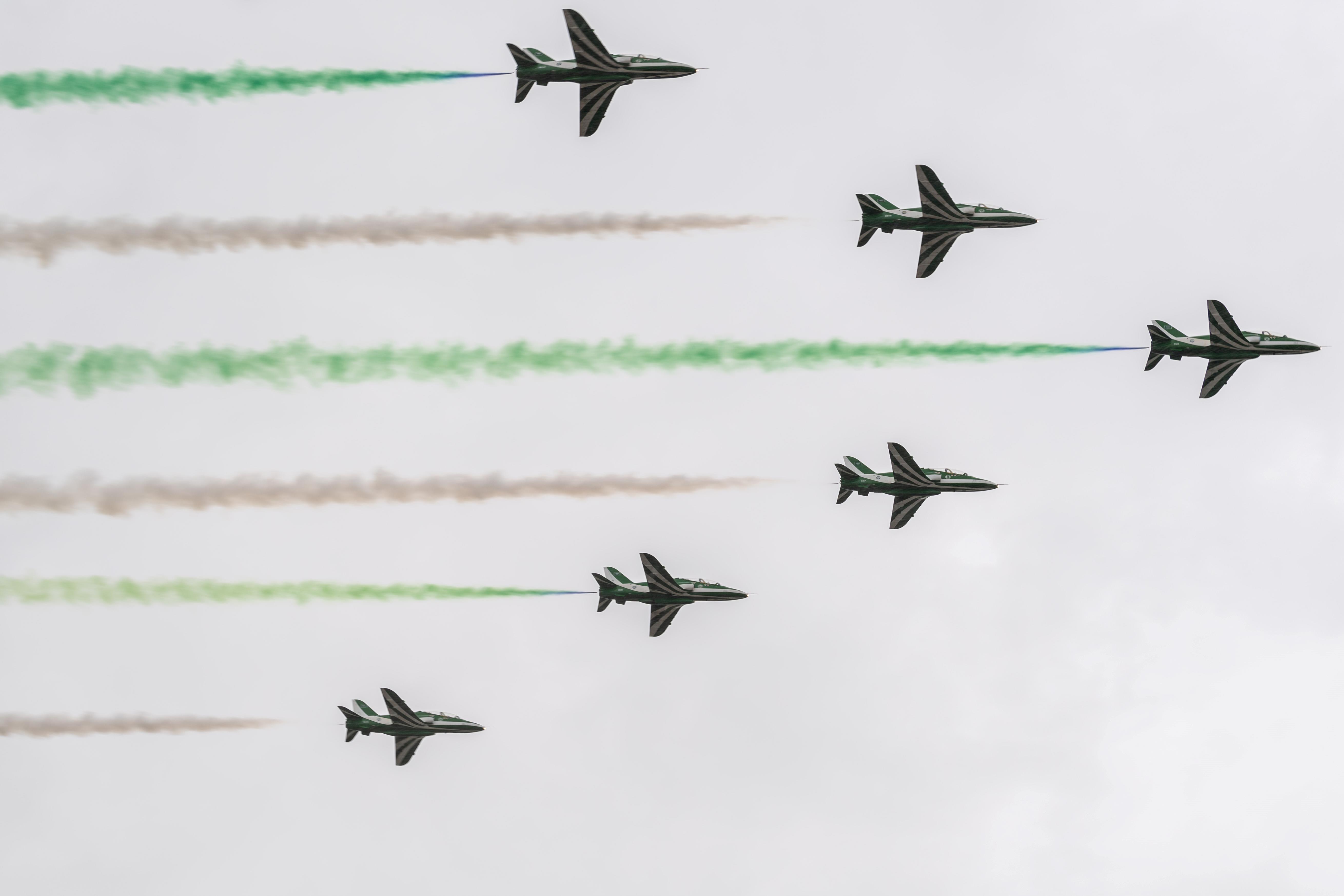 Saudi Falcons Aerobatic Performance Mesmerizes Audience at RIAT 2023