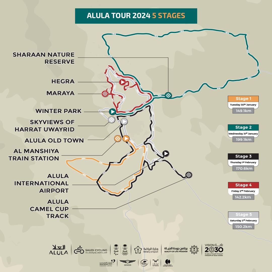 AlUla Tour 2024 Unveils Cycling Race Stages