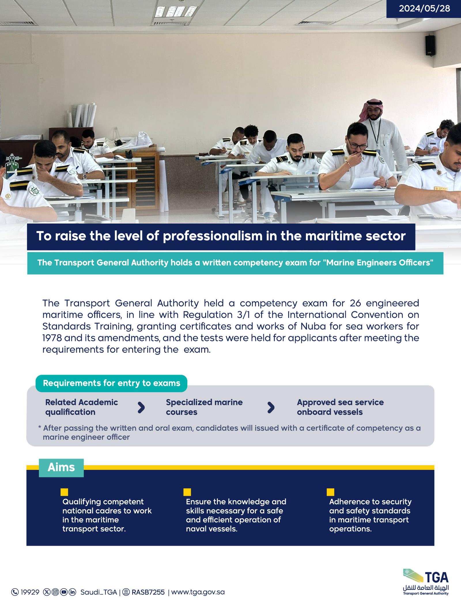 Transport General Authority Conducts Competency Exam for Marine ...