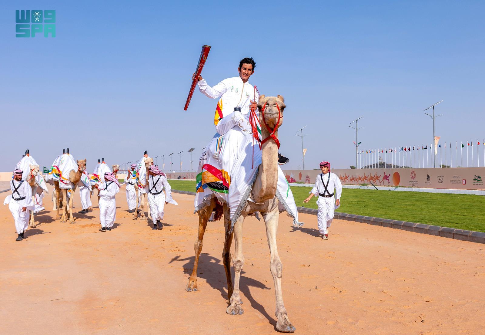 Saudi Games Torch Makes Special Appearance at Crown Prince Camel Festival