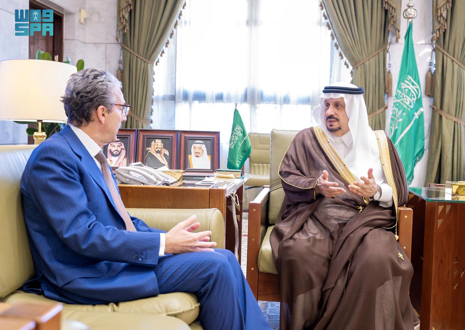Riyadh Governor Receives Newly Appointed Italian Ambassador to Saudi Arabia