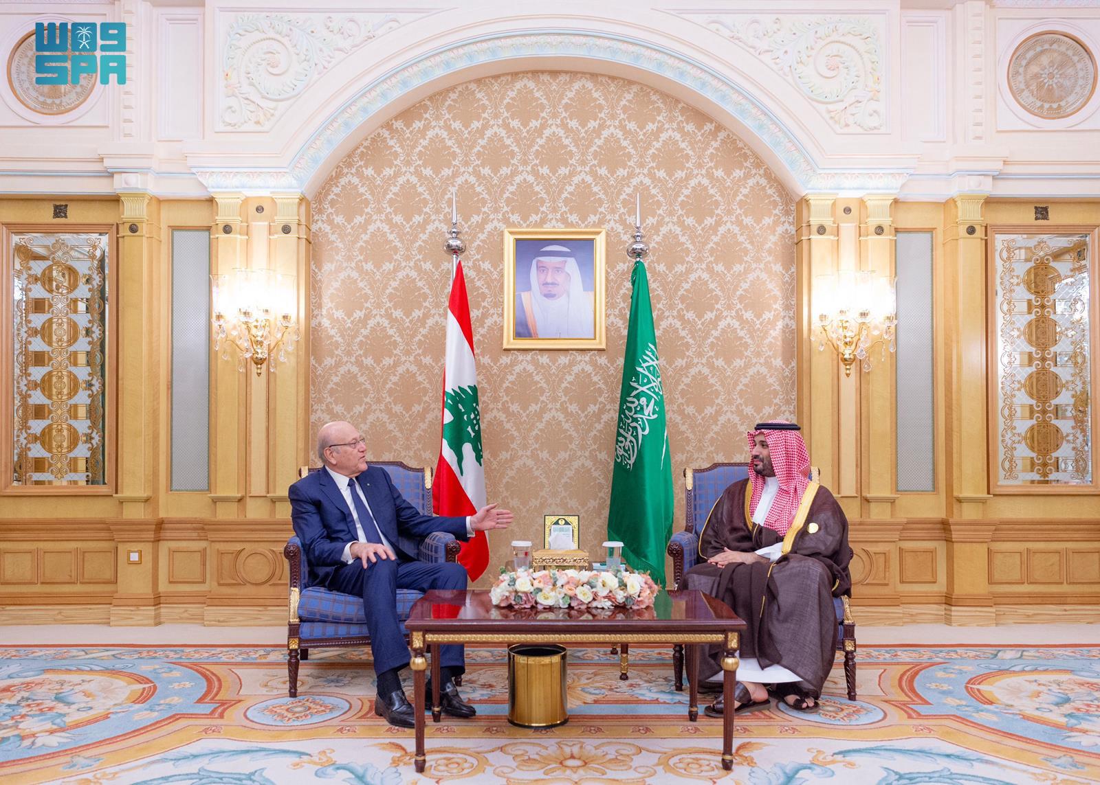 HRH the Crown Prince Meets with Lebanese Prime Minister