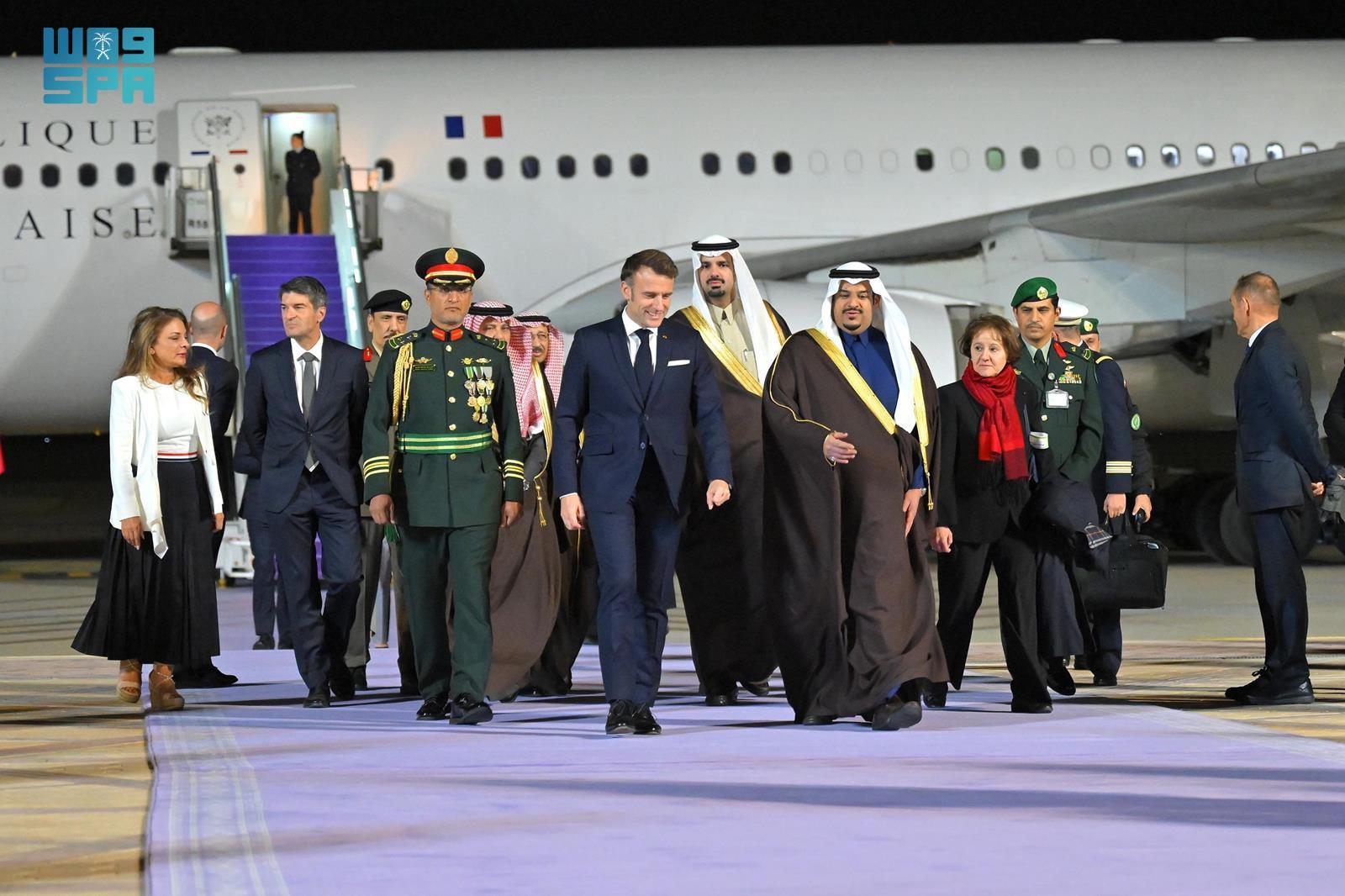 French President Arrives in Riyadh
