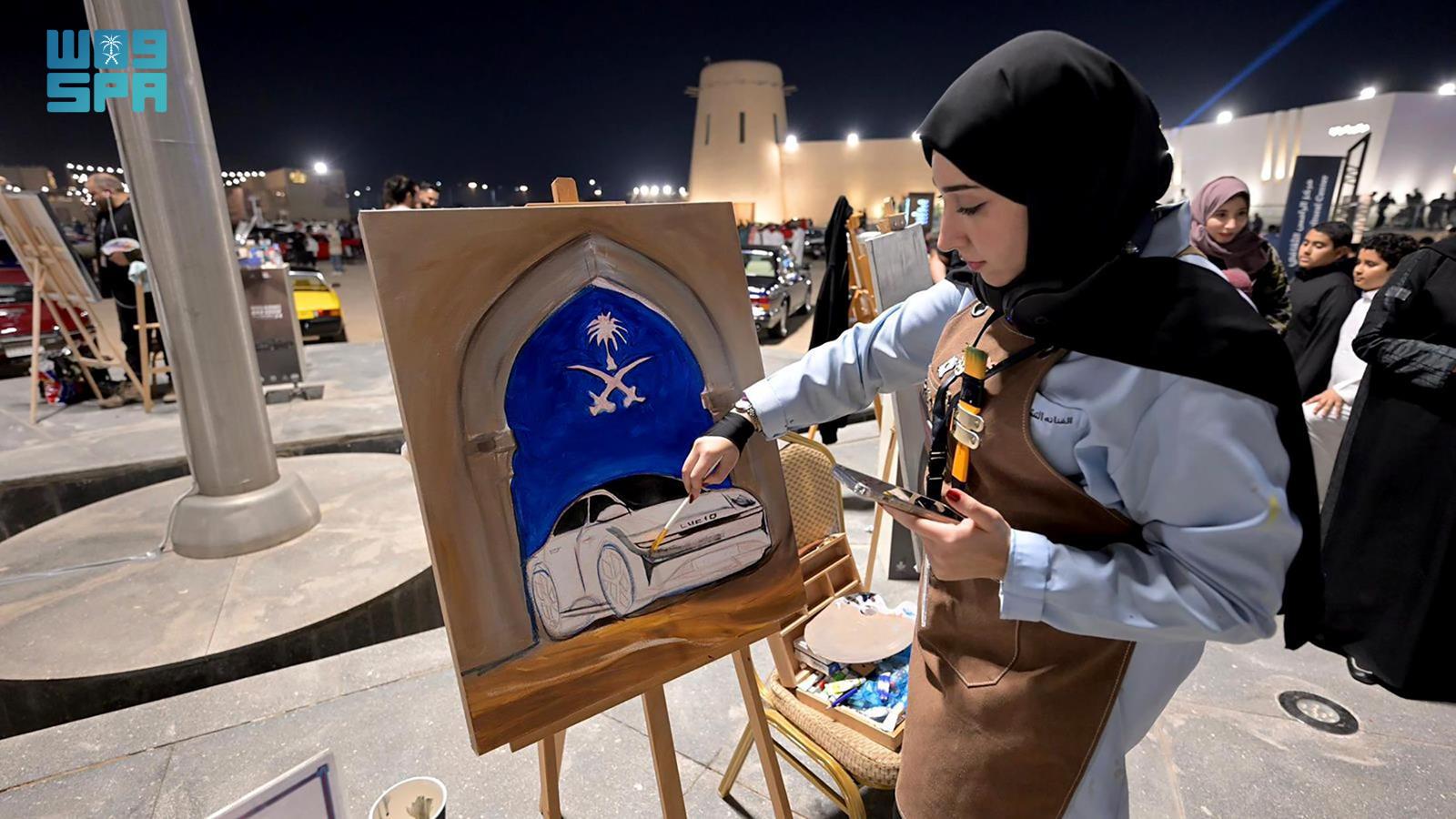Art Paintings Showcase Beauty of Cars at AlRamis Car Show at Wasat Al ...
