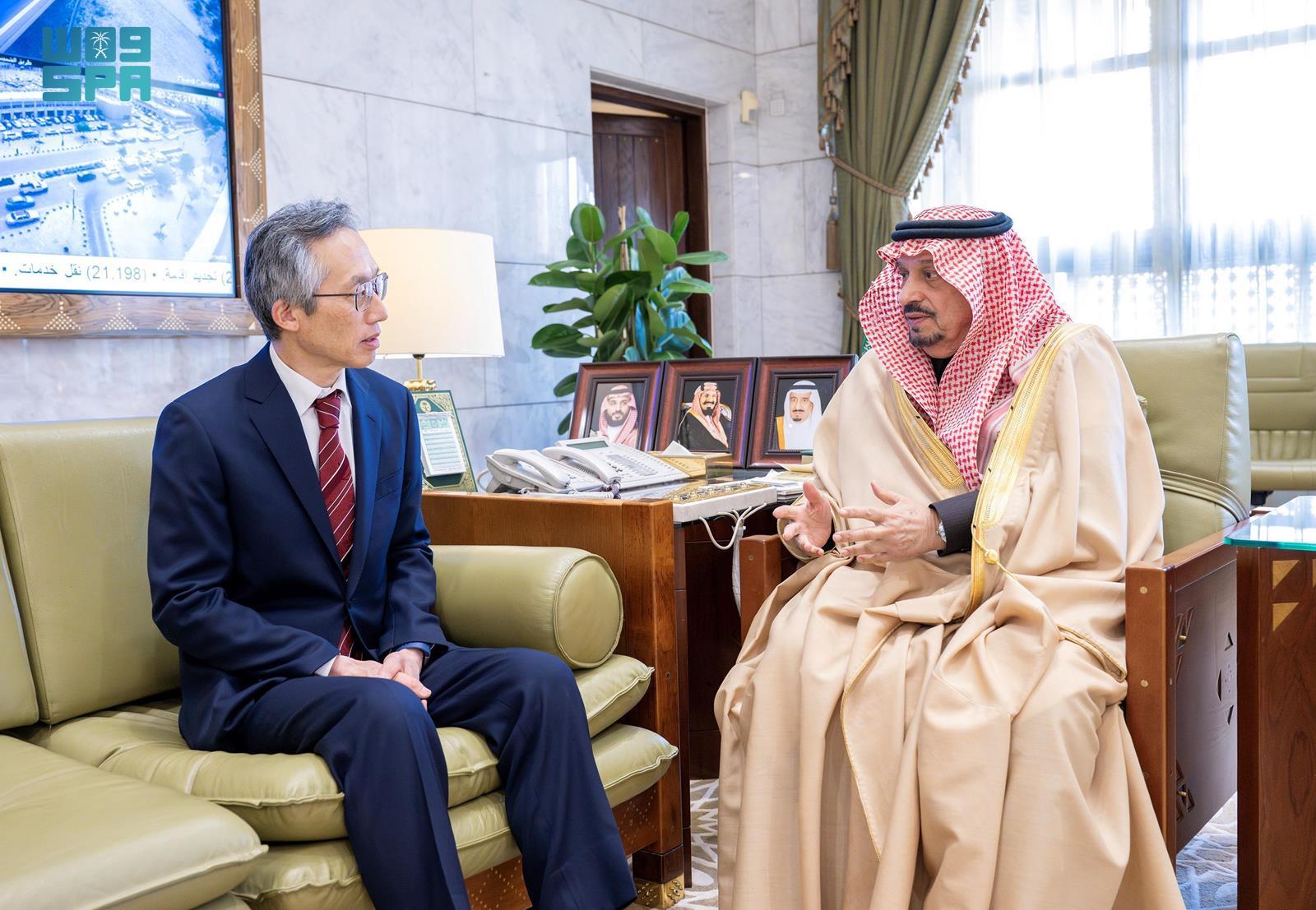 Riyadh Governor Receives Japan's Newly Appointed Ambassador to Saudi Arabia