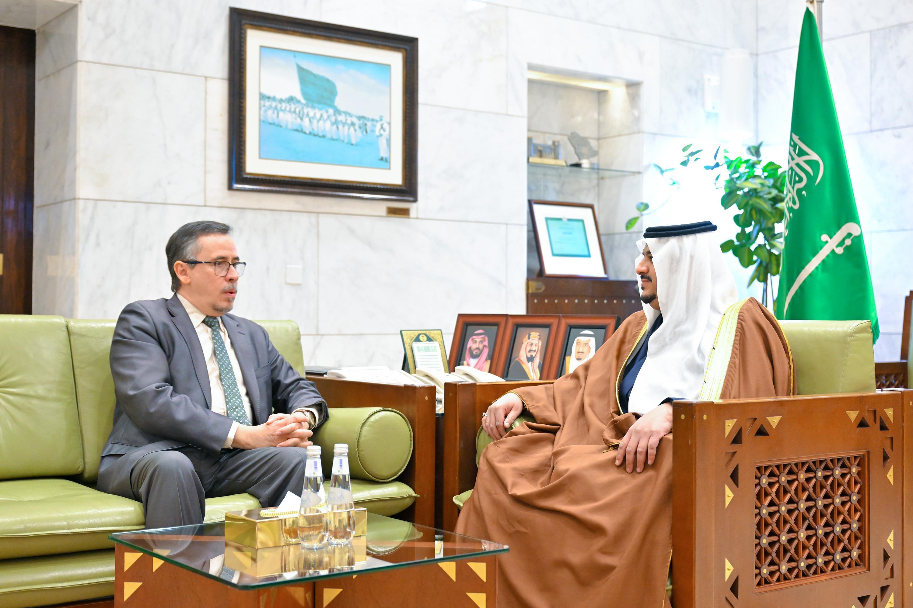 Riyadh Deputy Governor Receives Peru's Ambassador to Saudi Arabia
