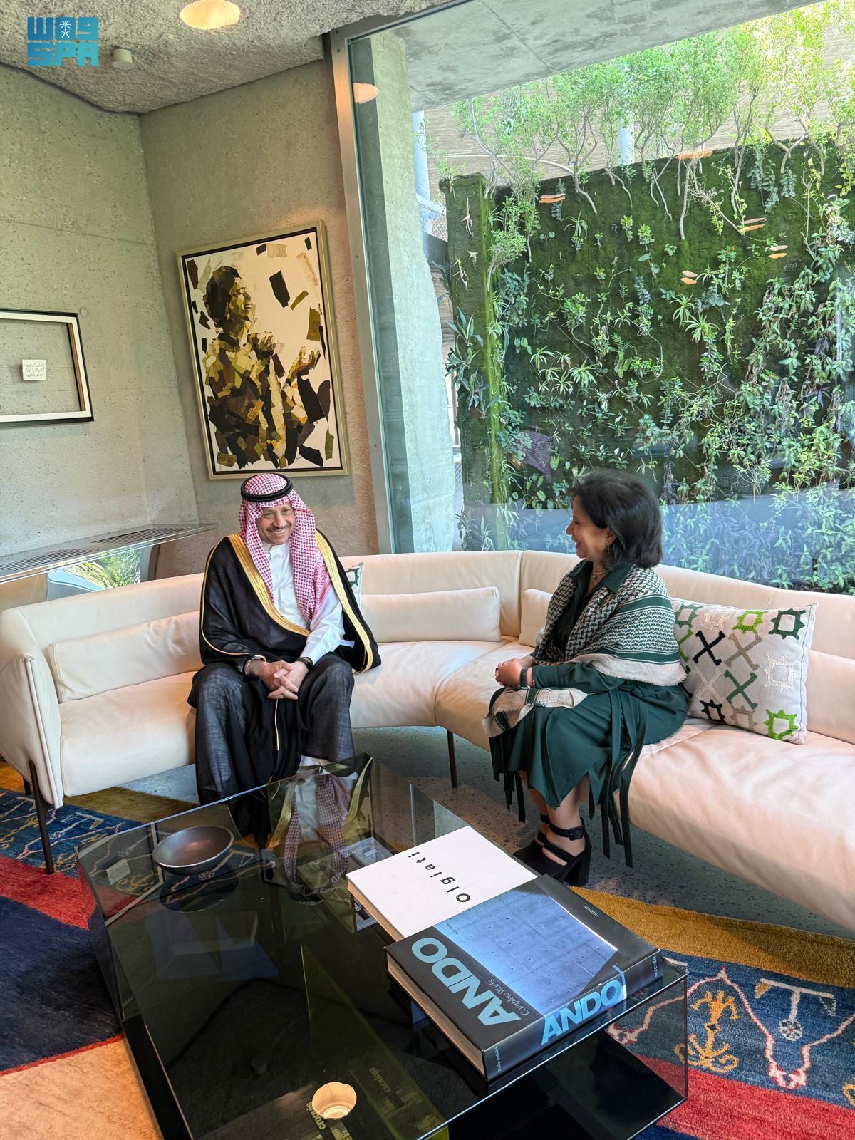 Sheikha Mai Al-Khalifa Meets Saudi Ambassador to Bahrain
